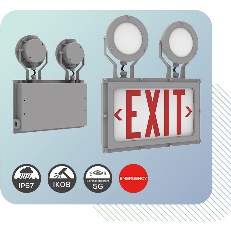 AURA™ GHE Emergency Light & Exit Sign Combo - GRINSAFE